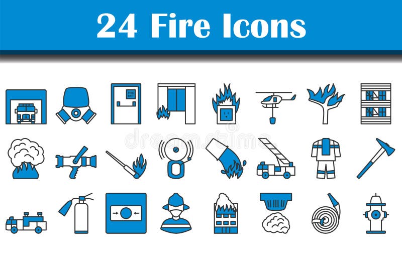 Fire Icon Set stock vector. Illustration of fighting - 255221201