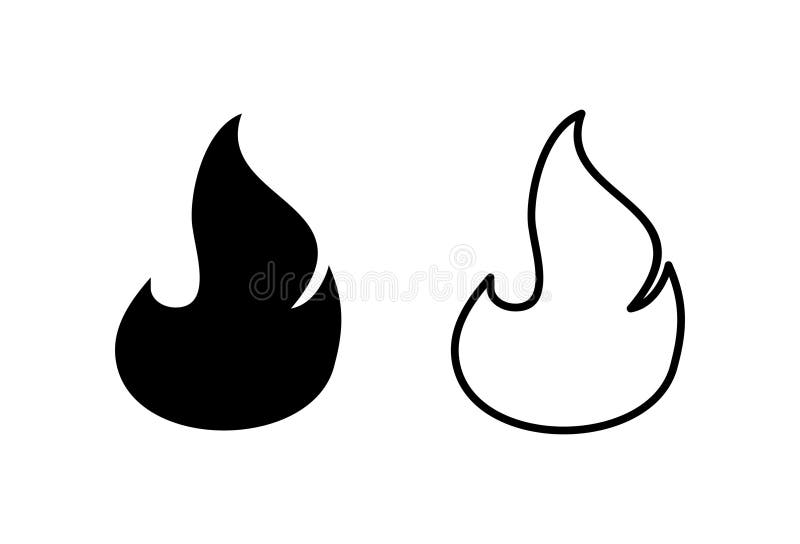 Fire Icon . Fire Vector Icon Stock Vector - Illustration of burn ...