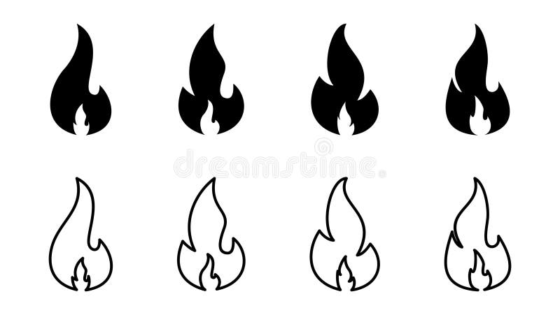 Fire Icon . Fire Vector Icon Stock Vector - Illustration of light ...