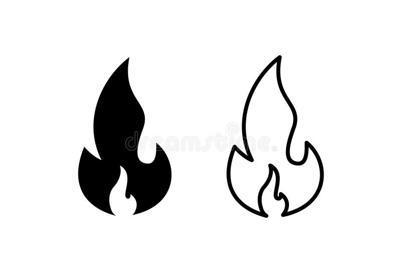 Fire Icon . Fire Vector Icon Stock Vector - Illustration of silhouette ...