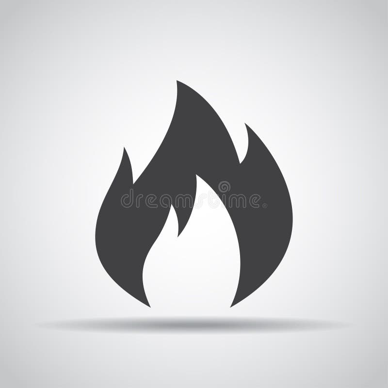 Set of Fire Flame Icon with Shadow. Vector Illustration Stock ...