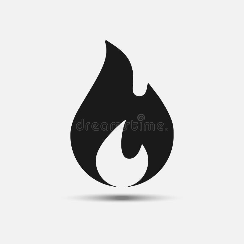 Fire Icon with Shadow Vector Illustration Flat Design Stock Vector ...