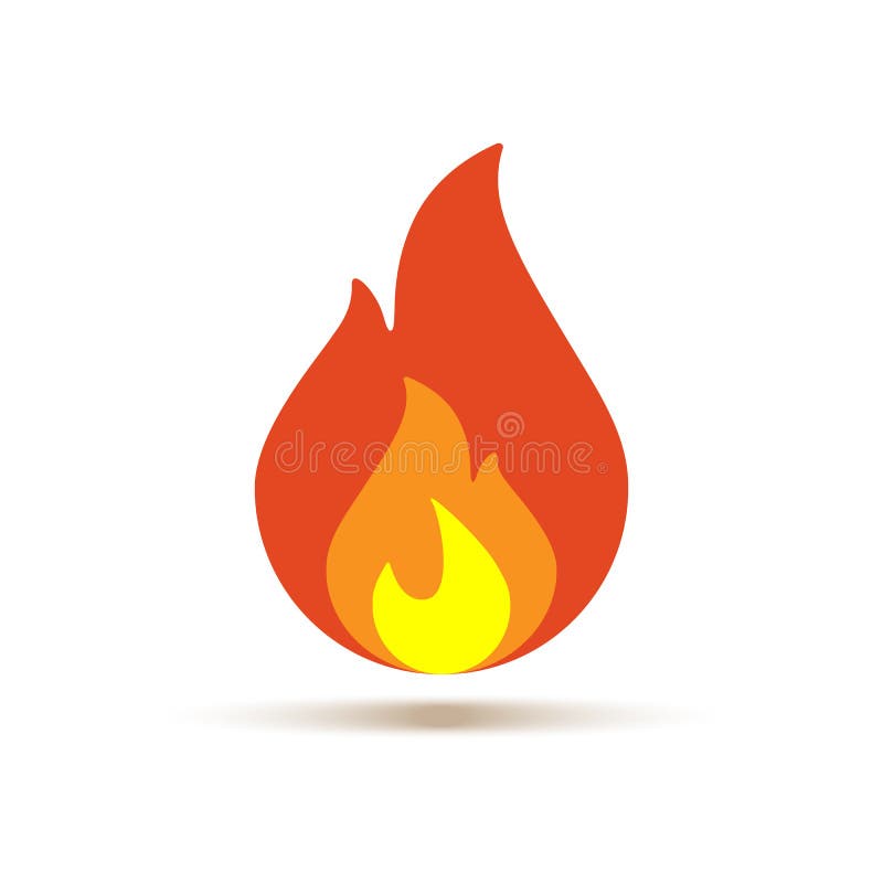 Fire Icon with Shadow Vector Illustration Flat Design Stock Vector ...