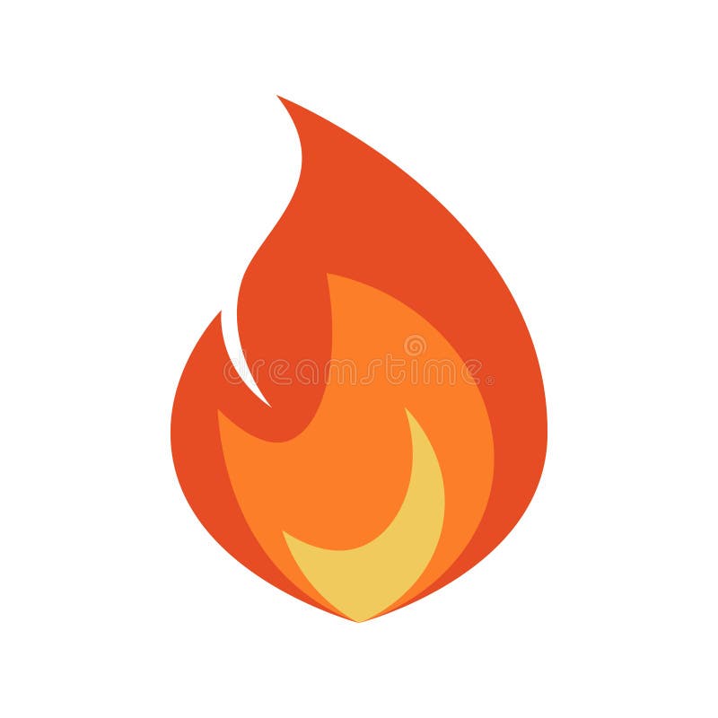 Fire Icon, Simple Emoji in Flat Style Stock Vector - Illustration of ...