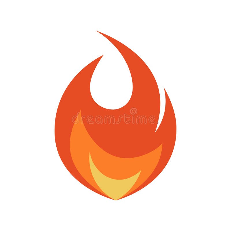 Fire Icon, Simple Emoji in Flat Style Stock Vector - Illustration of ...