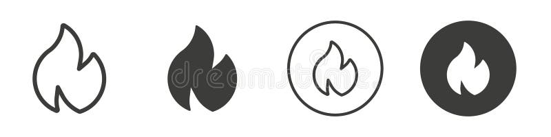 Fire Icon Simple Outline Vector Logo Stock Illustration - Illustration ...