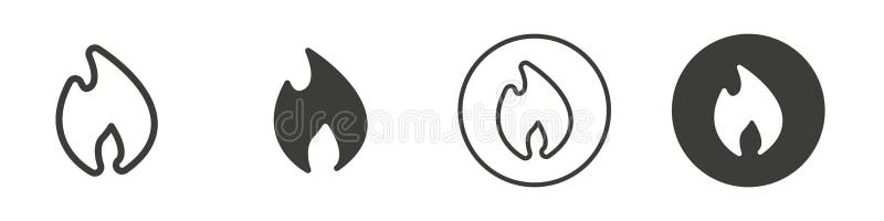 Fire Icon Simple Outline Vector Logo Stock Illustration - Illustration ...