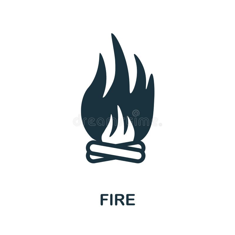 Fire Icon. Monochrome Simple Fire Icon for Templates, Web Design and ...