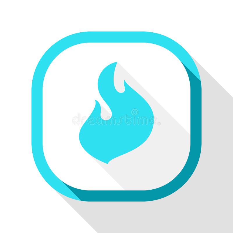 Fire icon, square button stock vector. Illustration of explosion ...
