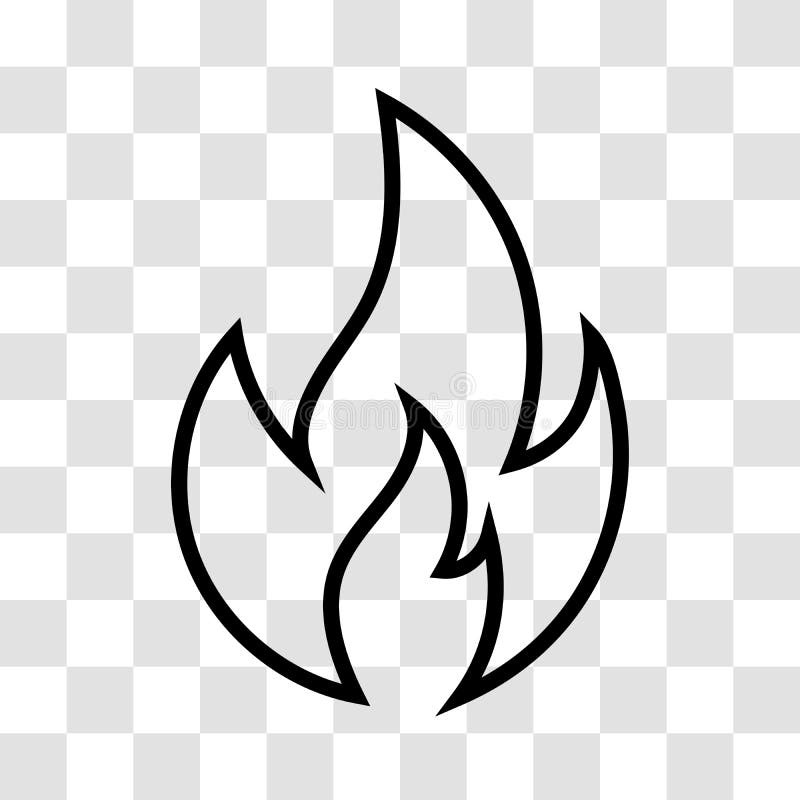 Fire Icon on Transparent Background Stock Vector - Illustration of ...