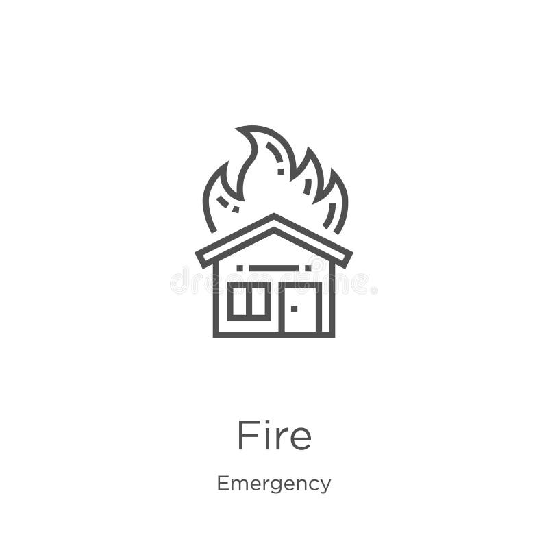 Fire Icon Vector from Emergency Collection. Thin Line Fire Outline Icon ...