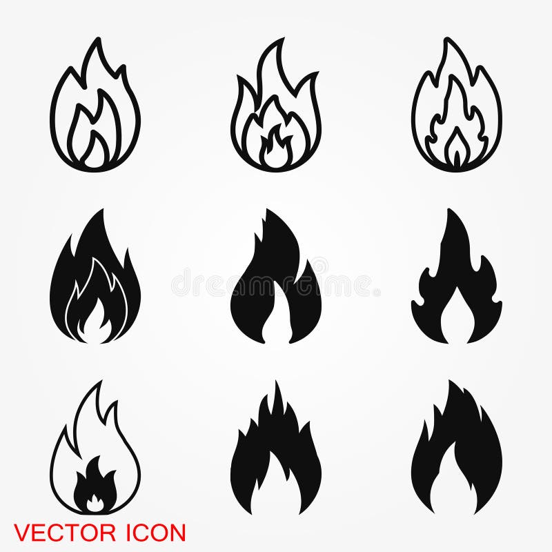 Fire Icon Vector. Icon Illustration for Logo Design Stock Vector ...