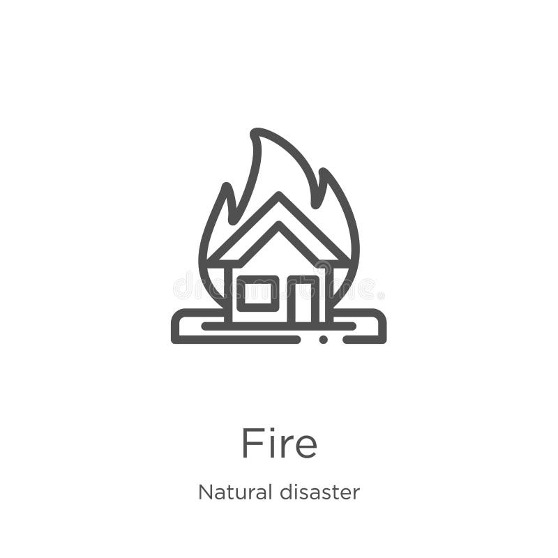 Fire Icon Vector from Natural Disaster Collection. Thin Line Fire ...