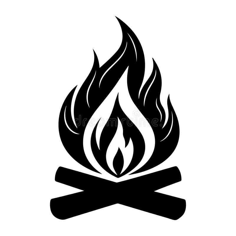 Fire Icon Vector Silhouette Design Stock Vector - Illustration of ...