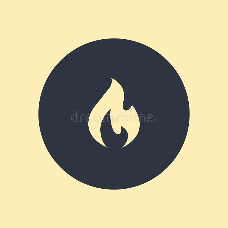 Fire Icon Flat Style Red Color on White Background Stock Vector ...