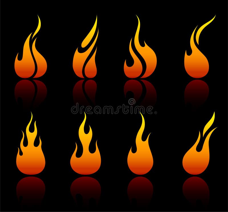 Fire Icons Collection stock illustration. Illustration of glowing ...