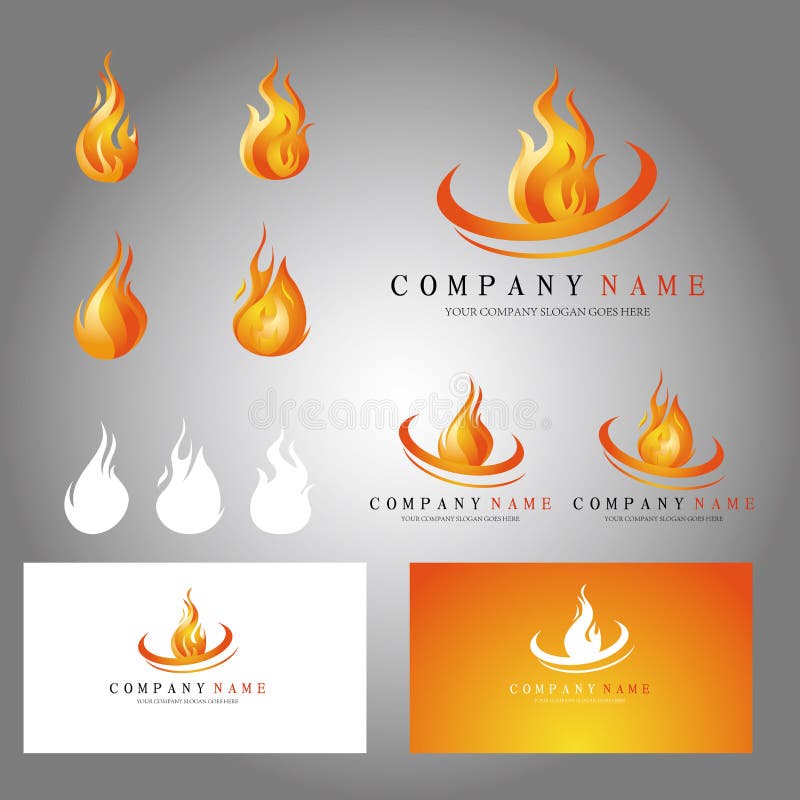 Fire Icons and Bussiness Cards Stock Vector - Illustration of adornment ...