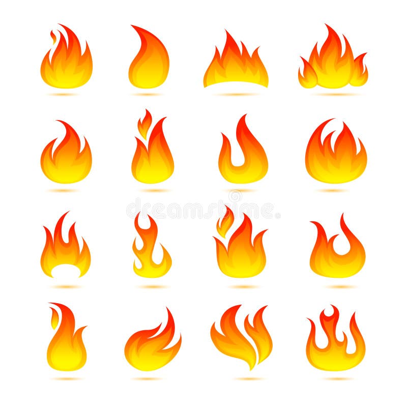 Fire Icons Set stock vector. Illustration of decoration - 49164158