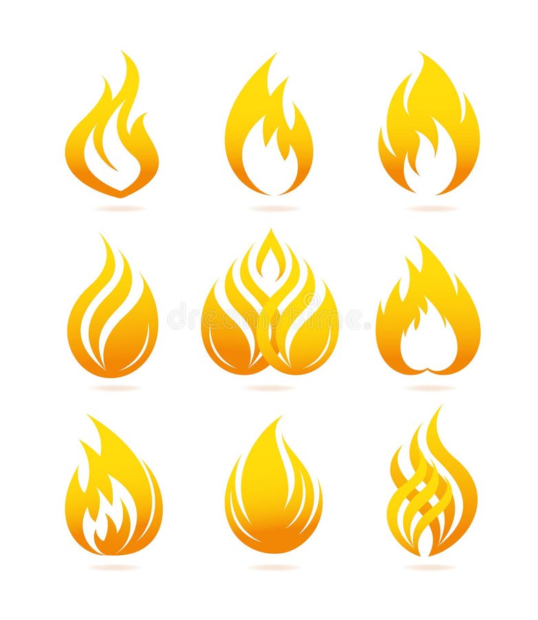 Fire icon set stock vector. Illustration of background - 32367266