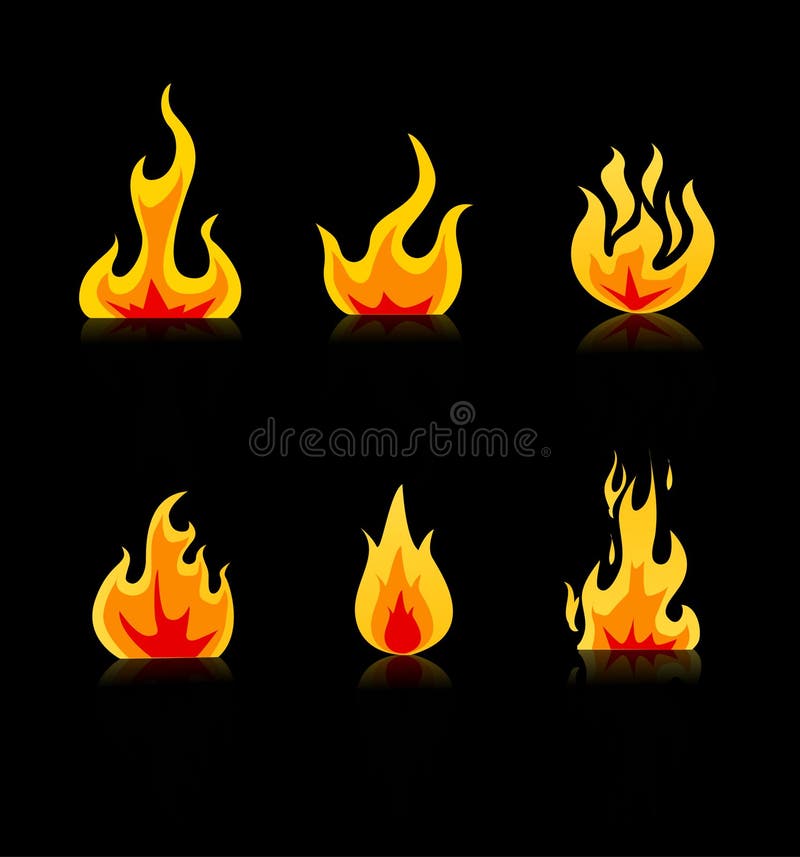 Fire Icons set vector stock vector. Illustration of light - 89796522