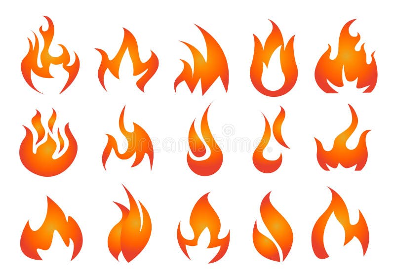 Fire Icons set vector stock vector. Illustration of heat - 95432013