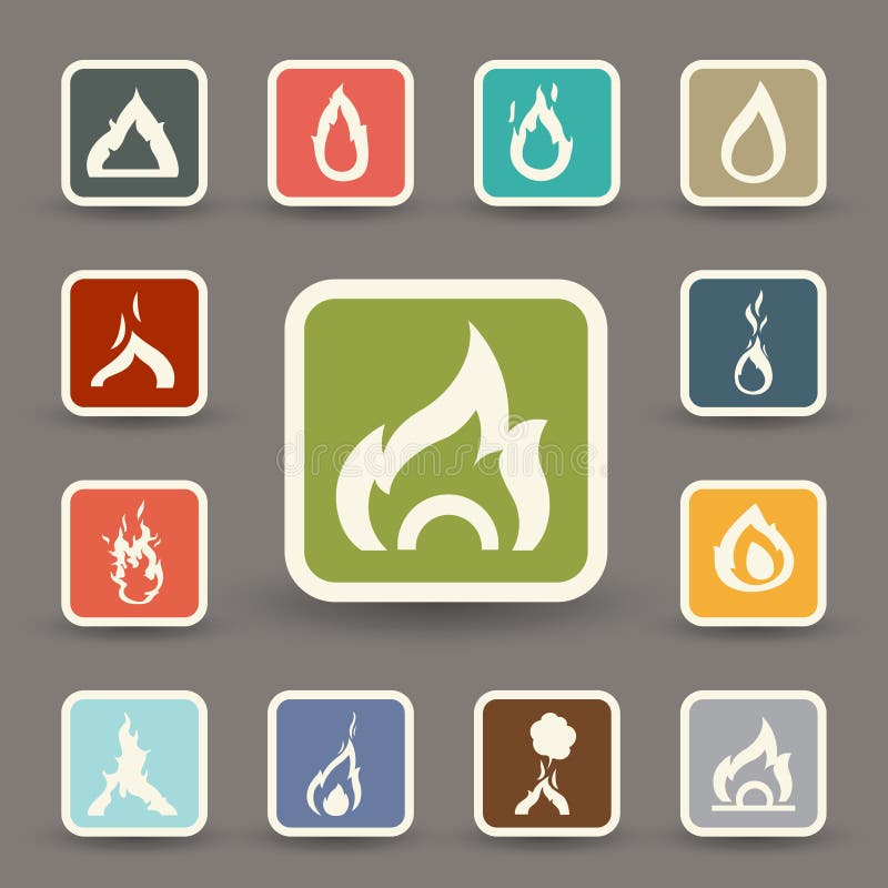 Fire icons vector stock vector. Illustration of bonfire - 45088216