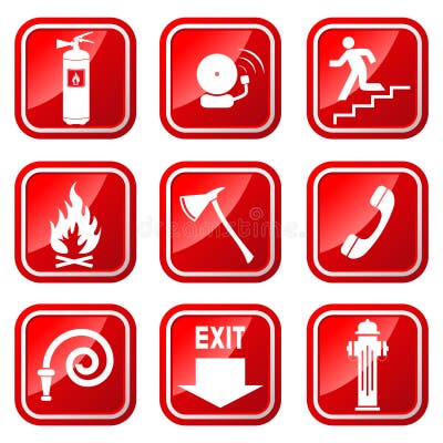 Fire Icons stock vector. Illustration of exit, extinguishing - 31570001