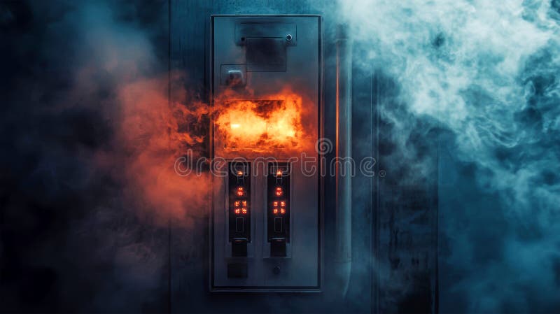 Fire Ignites in an Electrical Panel, Creating a Dramatic Display of ...