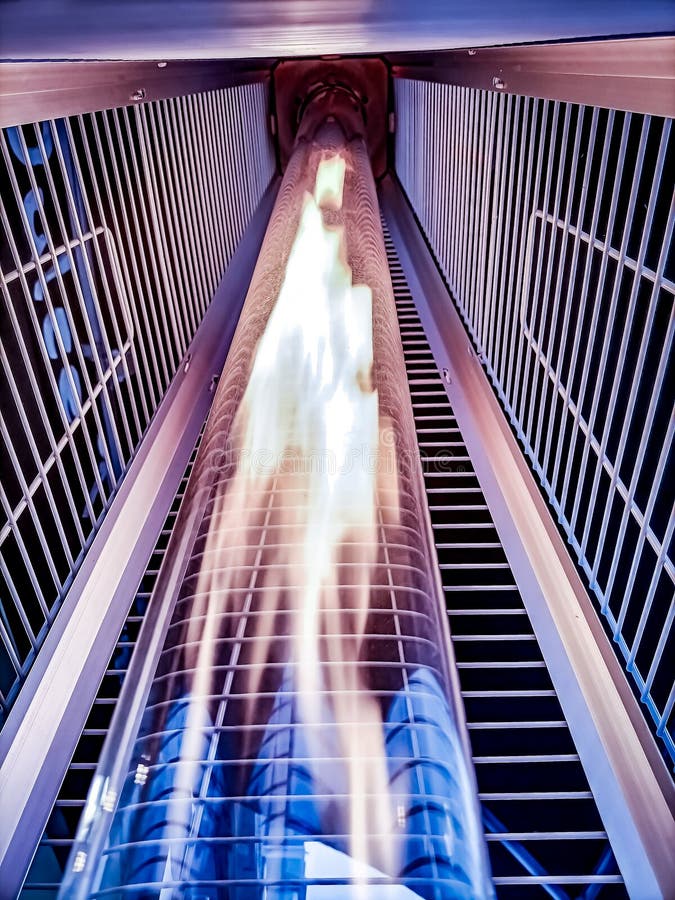 Fire in Inner Tube of Catalytic Stove Inside View Stock Photo - Image ...