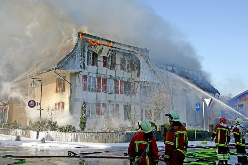Fire in Ins 4 stock photo. Image of demolition, extinguishing - 2079982