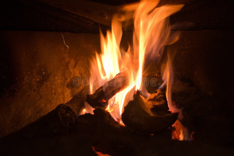 Fire inside chimney stock image. Image of light, abstract - 87344591