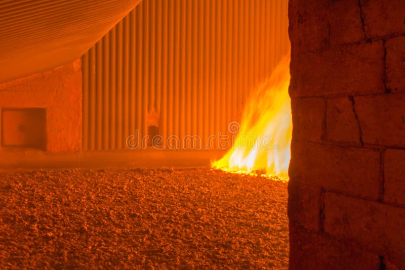 Fire in the Boiler Furnace Grate Stock Photo - Image of fire ...