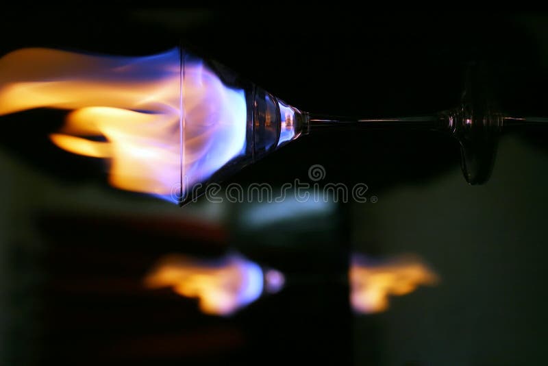 Fire Inside Glass with Reflection Stock Photo - Image of detail ...