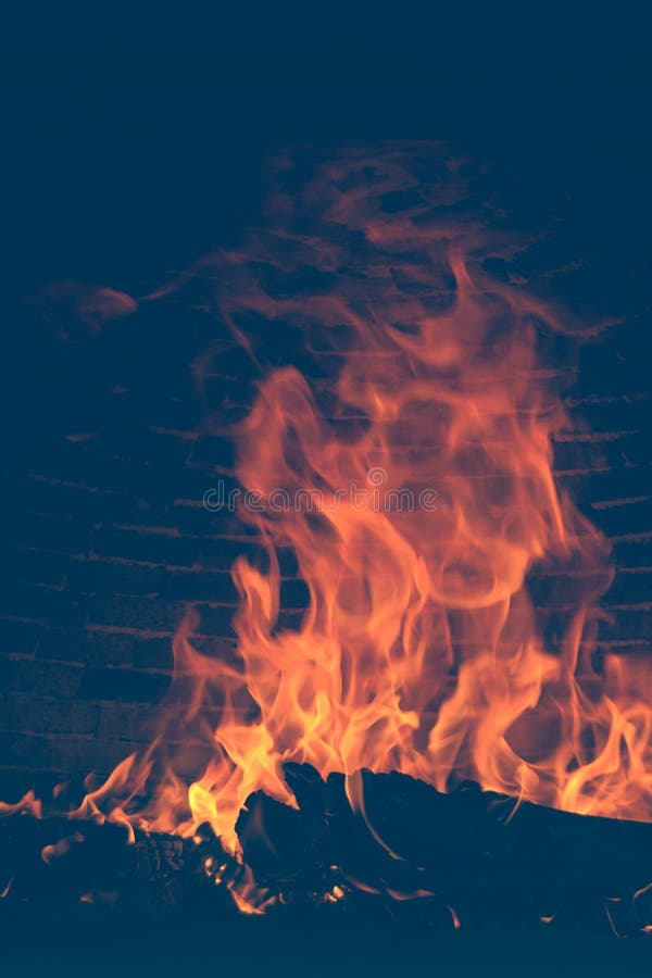 Fire inside the oven. stock photo. Image of ardent, pizza - 149511812