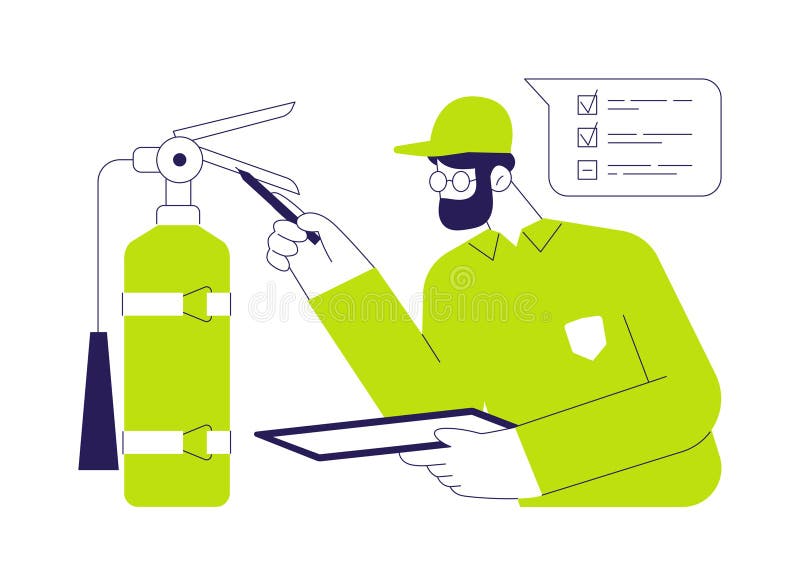 Fire Inspection Abstract Concept Vector Illustration. Stock Vector ...