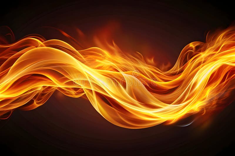 Fire-inspired Wave Motion with Swirling Golden Flames Stock ...