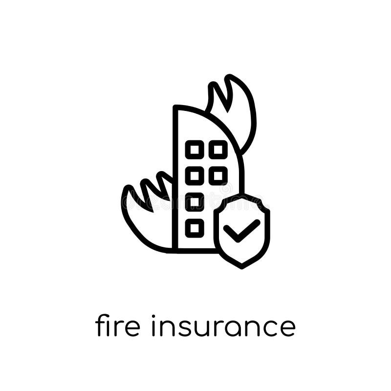 Fire Insurance Icon. Trendy Modern Flat Linear Vector Fire Insurance ...