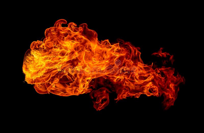 Fire Isolated on Black Background. Stock Image - Image of danger, bomb ...