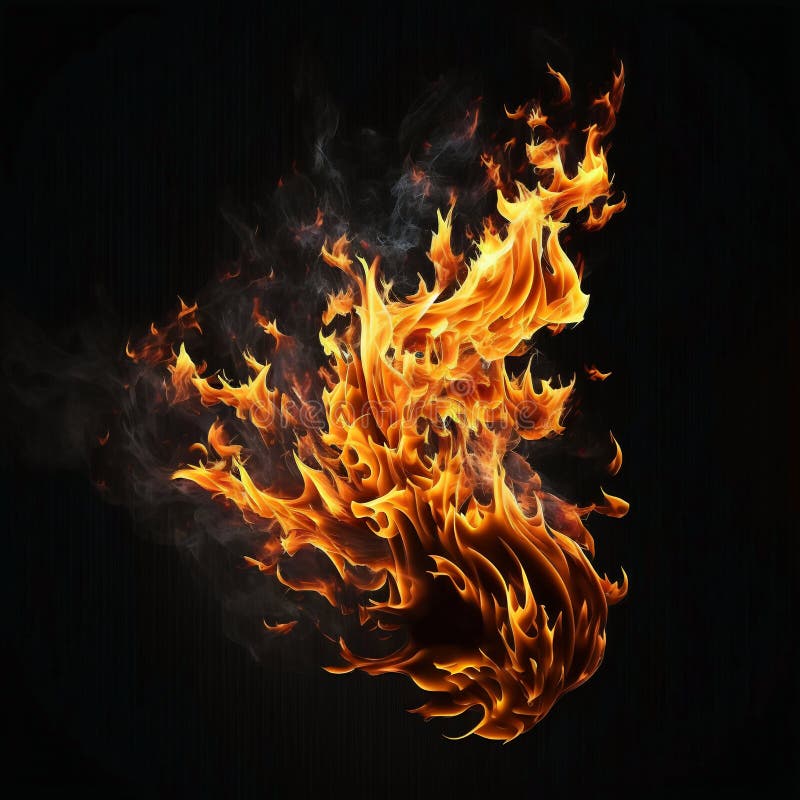Fire Isolated on Dark Background Stock Illustration - Illustration of ...