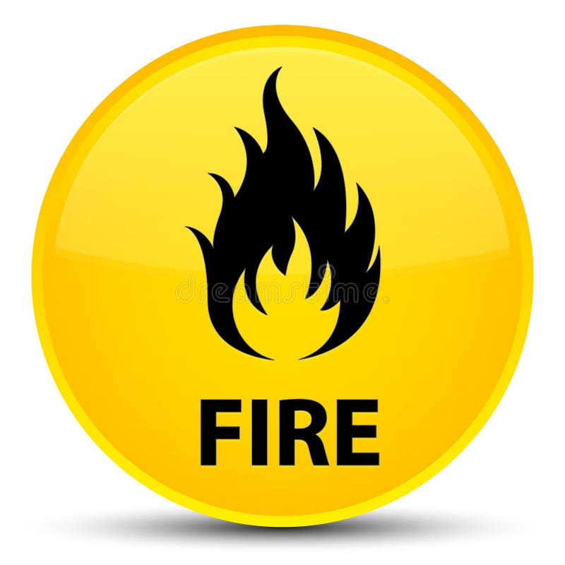 Fire Special Yellow Round Button Stock Illustration - Illustration of ...