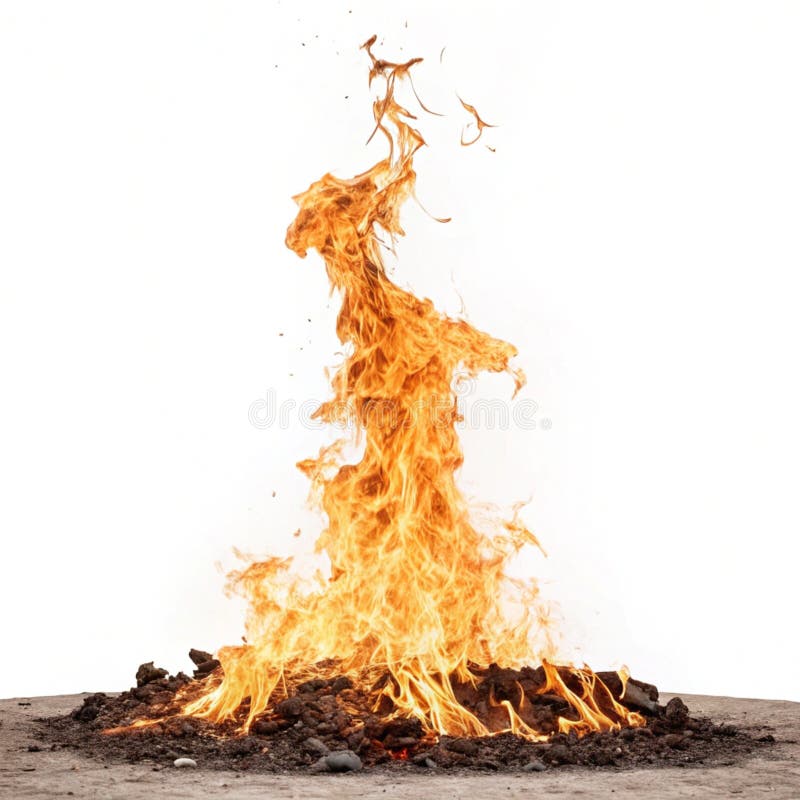 Fire Isolated on White Background Stock Illustration - Illustration of ...