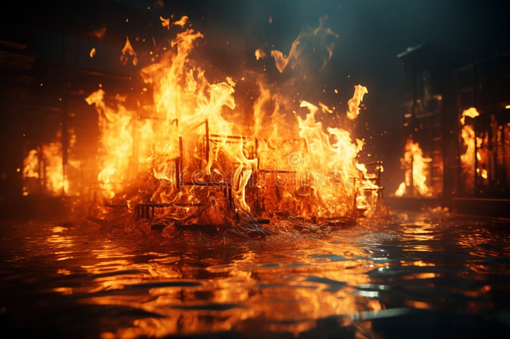 Fire in Isolation White Background Stock Illustration - Illustration of ...