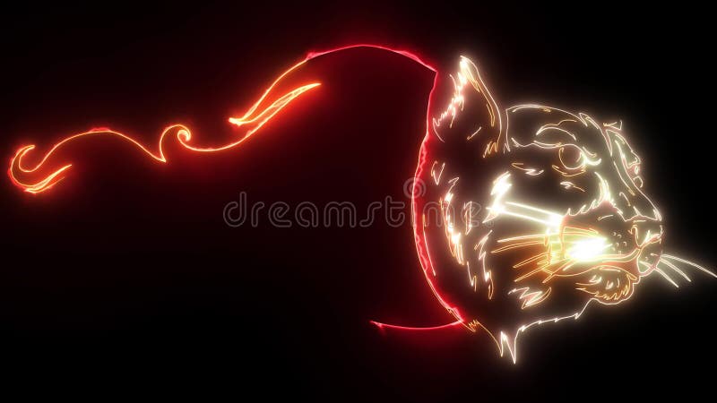 Fire Jaguar Head Digital Video Stock Video - Video of animal, ocelot ...