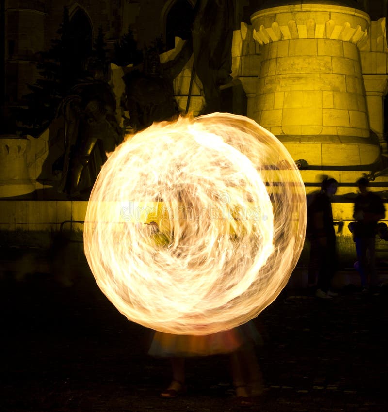 Fire Juggling and Fire Swirls Stock Image - Image of light, fire: 25069919