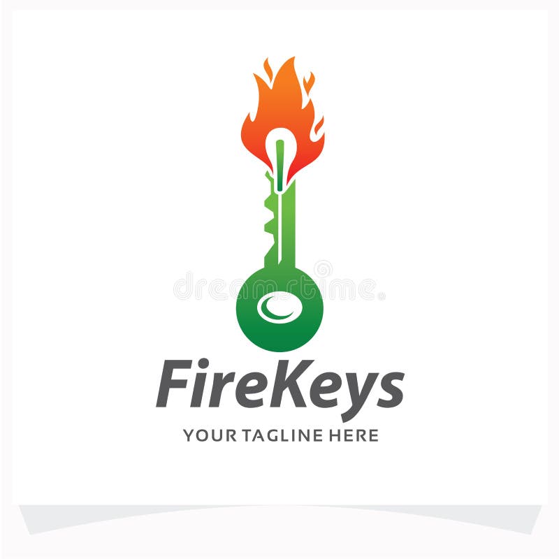 Fire Keys Logo Design Template Stock Vector - Illustration of password ...