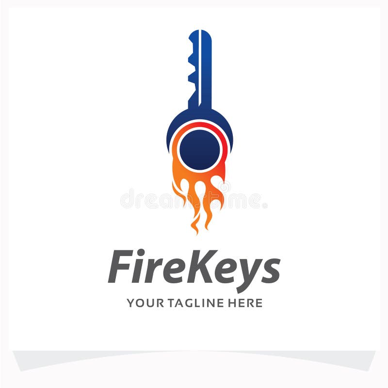 Fire Keys Logo Design Template Stock Vector - Illustration of logo ...