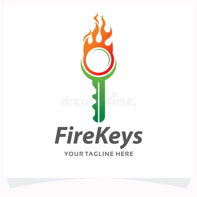 Fire Keys Logo Design Template Stock Vector - Illustration of password ...