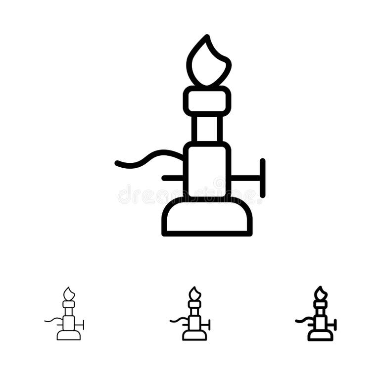 Fire, Lab, Light, Science, Torch Bold and Thin Black Line Icon Set ...