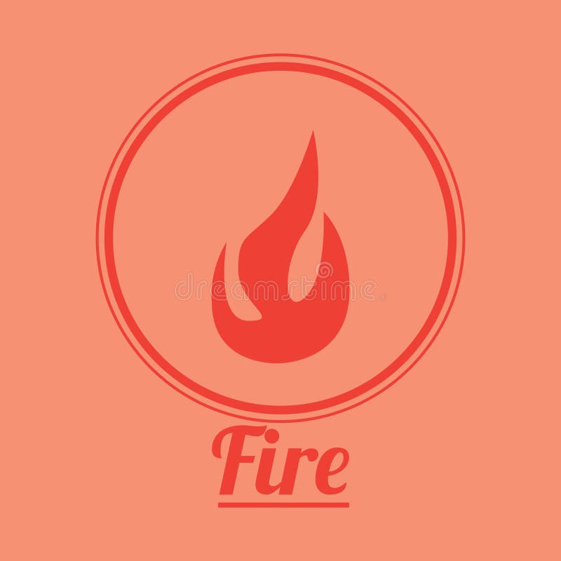 Fire Label. Vector Illustration Decorative Design Stock Vector ...