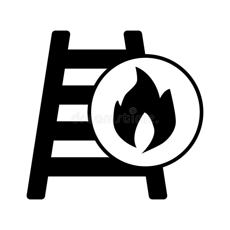 Fire Ladder, Ladder, Fire Solid Icon. Vector Illustration Isolated on ...